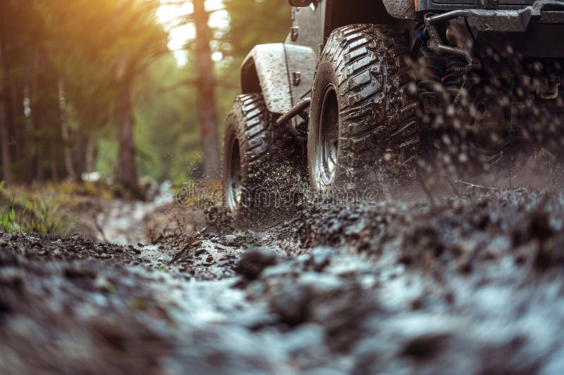 Rugged Off-Road Adventure Vehicle Conquering Muddy Terrain for Outdoor ...