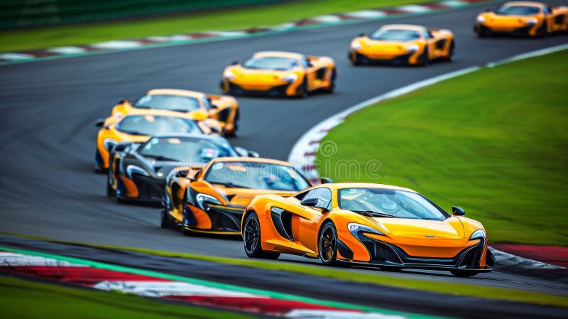 High Performance Race Cars Expertly Maneuvering Sharp Turns on ...