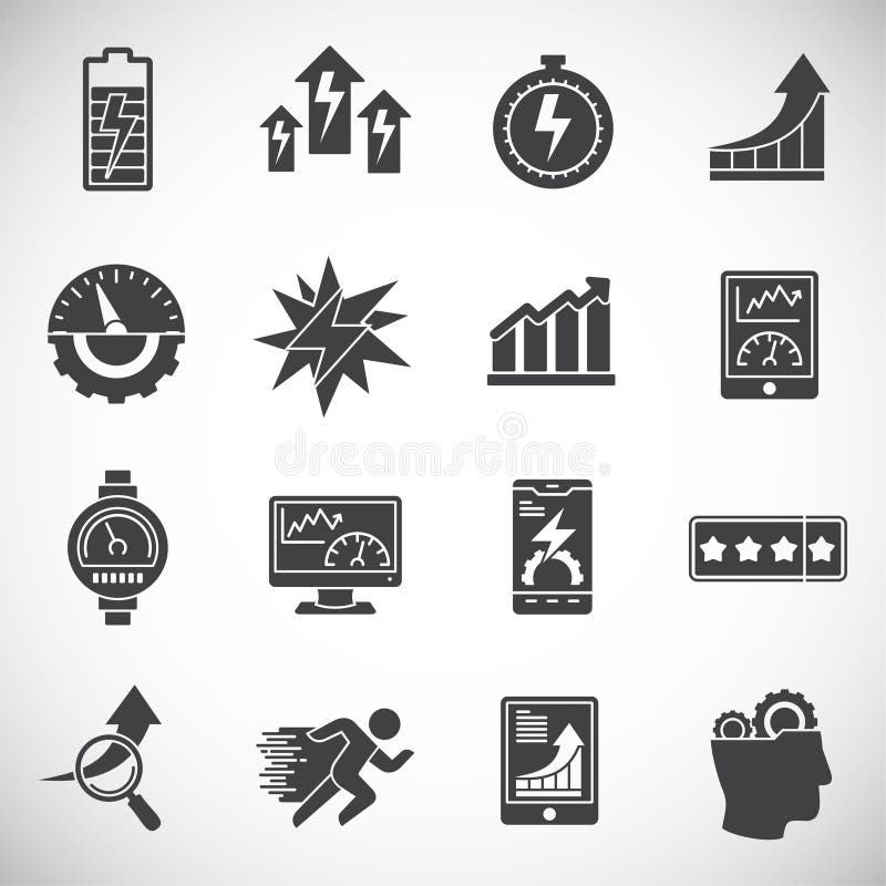 High Performance Related Icons Set on Background for Graphic and Web ...