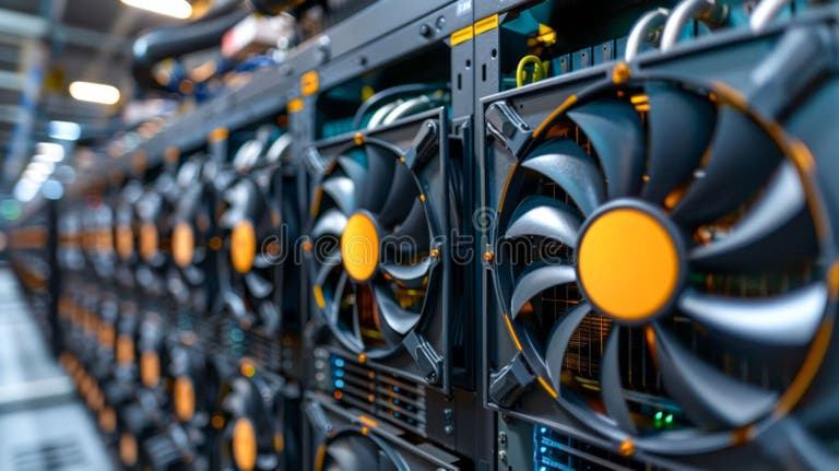 High-Performance Server Cooling Systems in a Data Center. Generative Ai ...
