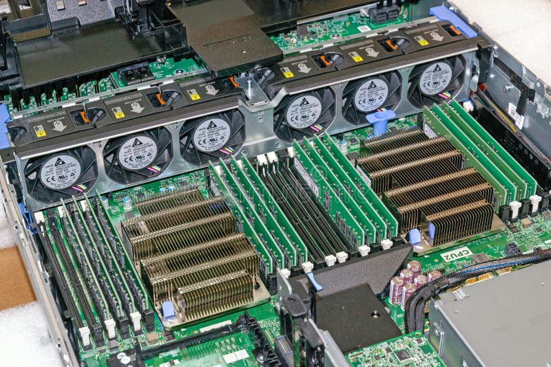 High-performance Server Internal Stock Photo - Image of memory ...