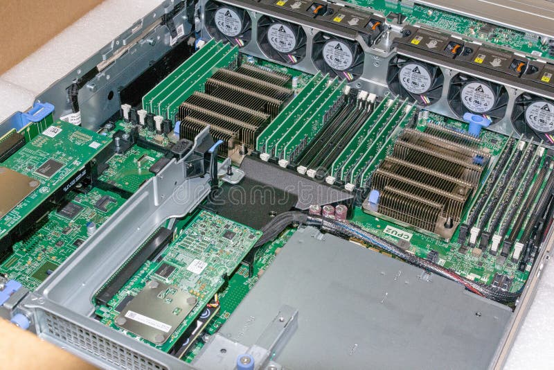 High-performance Server Internal Stock Image - Image of circuit, high ...