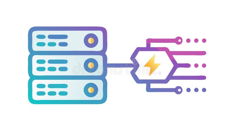 High Performance Server Powerful Data Processing Fast Computing Vector Design Generative Ai