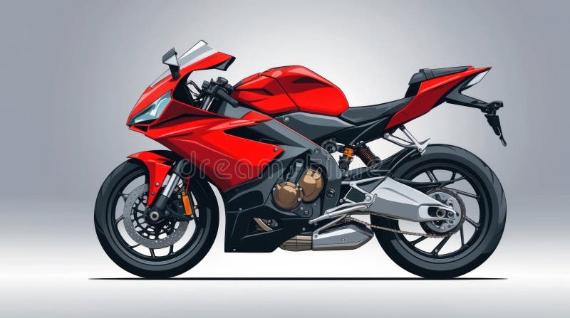 High-Performance Sport Motorcycle Rendered in Dynamic Pose, Featuring ...
