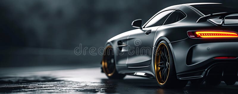 High-Performance Sports Car in Dramatic Lighting. Generative Ai Stock ...