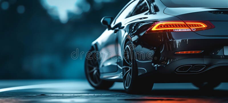High-Performance Sports Car in Dramatic Lighting. Generative Ai Stock ...