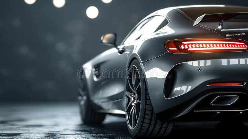 High-Performance Sports Car in Dramatic Lighting. Generative Ai Stock ...
