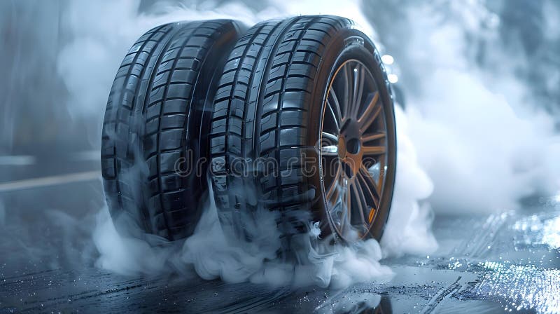 High-Performance Tires in a Smoke Display. Concept Automotive Industry ...