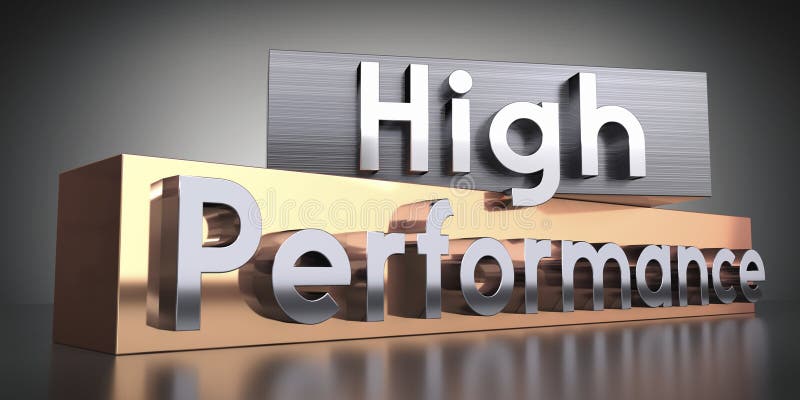 High Performance - Words on Metal Blocks Stock Illustration ...