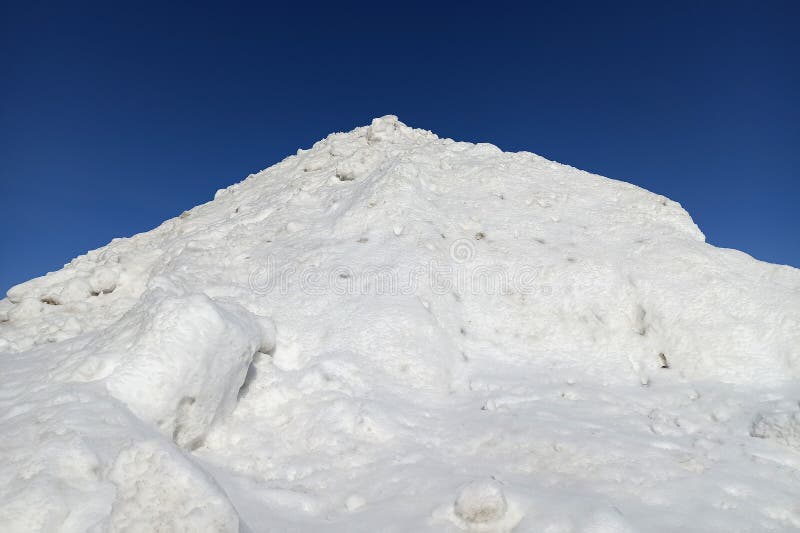 High Pile of White Snow on Winter Sunny Day Stock Photo - Image of ...