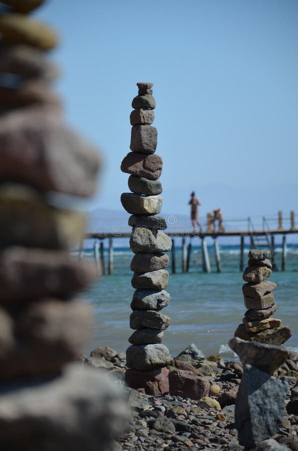 High pillar of stone stock photo. Image of aqaba, pier - 75005970