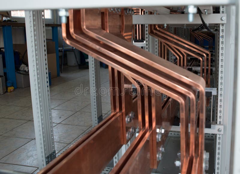 High Power Electrical Board with Copper Bars Stock Image - Image of ...