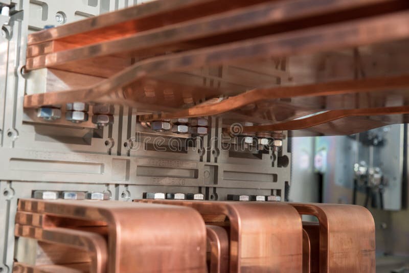 High Power Electrical Board with Copper Bars Stock Photo - Image of ...