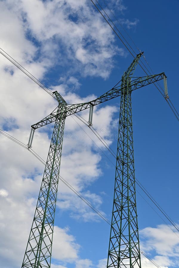 High-power Electrical Transmission Tower Stock Image - Image of wire ...