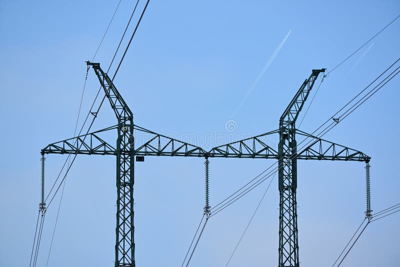 High-power Electrical Transmission Tower Stock Image - Image of wire ...