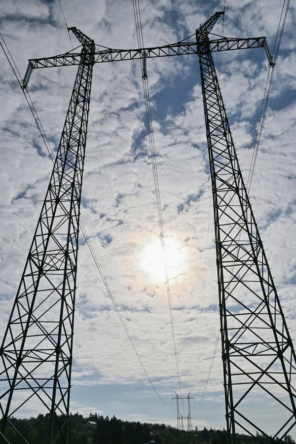 High-power Electrical Transmission Tower Stock Image - Image of ...