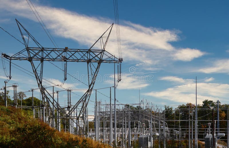 High Power Electricity Complex Stock Image - Image of high, wires ...