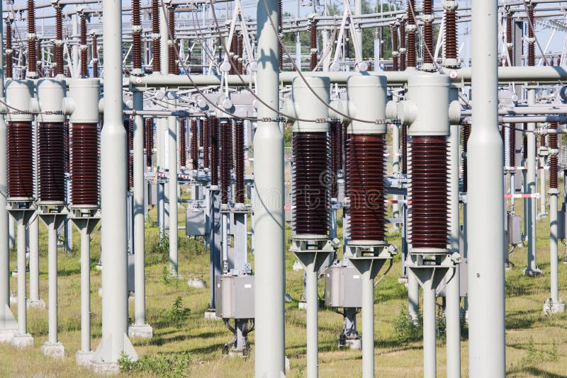 High Power Electricity System with Transformers Stock Image - Image of ...