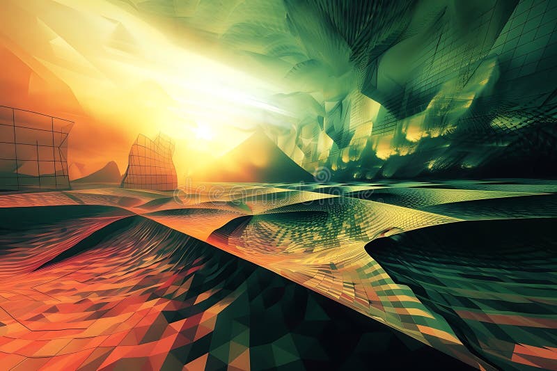 High Power Light Effecting Painting with Ai Art Abstract Stock Photo ...