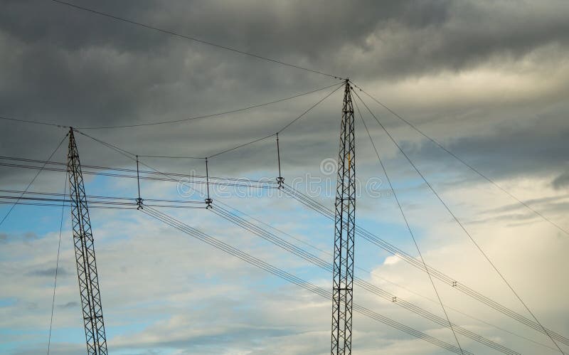 High power lines stock image. Image of structure, shock - 84233573