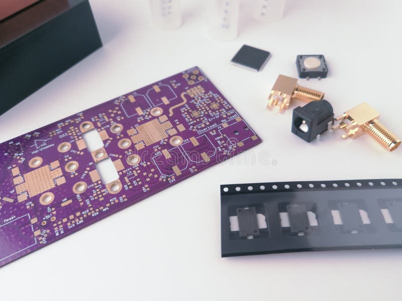 High Power RF PCB with Spare Components for Assembly Stock Image ...