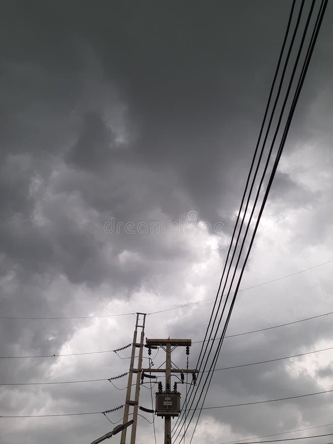 High Power Transformer Againt Cloud Storm Sky Stock Image - Image of ...
