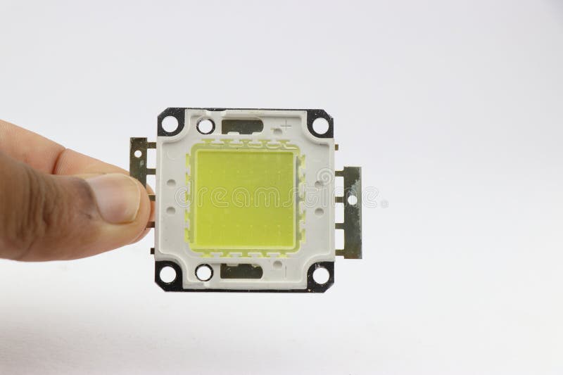 High Power Ultra Bright White LED Panel Held in the Hand Stock Image ...