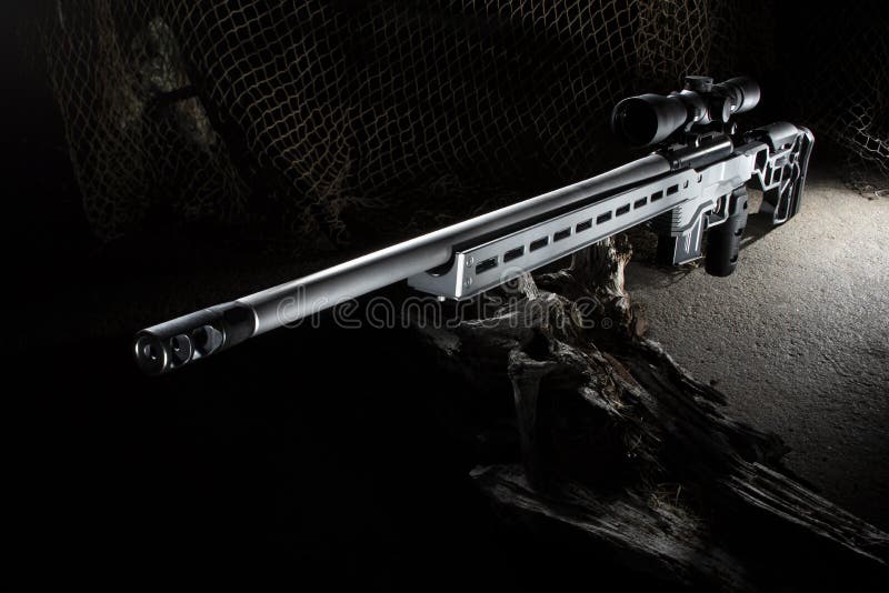 High Powered Rifle and Scope Stock Image - Image of control, shooting ...