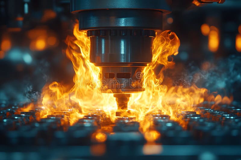 High-Precision CNC Machining with Intense Heat in Industrial Setting ...