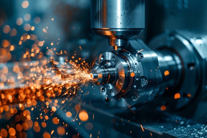 Metal Machine Tools Industry. CNC Turning Machine High-speed Cutting is ...