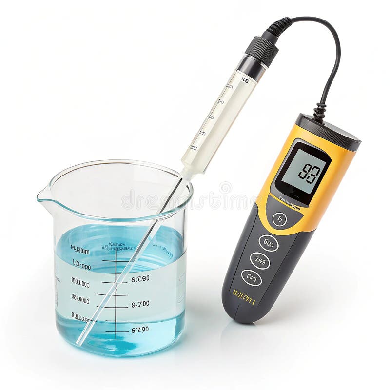 Digital PH Meter Testing Unknown Liquid Stock Illustration ...