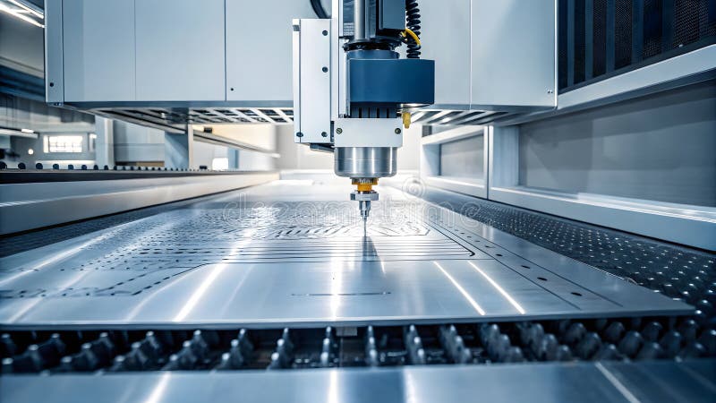 High Precision Laser Cutting in a Modern Manufacturing Facility Stock ...