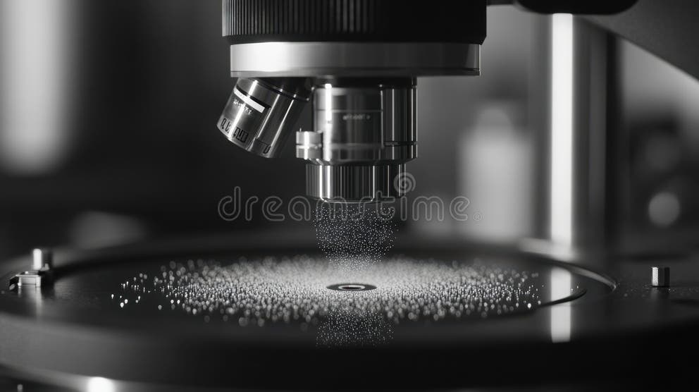 High Precision Microscopy Analyzing Particle Distribution Stock Image ...