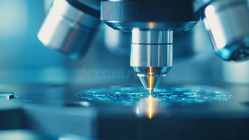 High-Precision Optical Microscope Focusing on a Transparent Slide Under ...