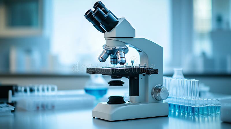 Modern Optical Microscope in a High-tech Laboratory, Scientific and ...