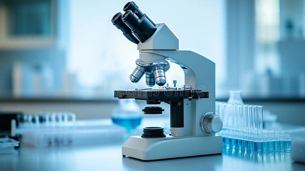 Modern Optical Microscope in a High-tech Laboratory, Scientific and ...