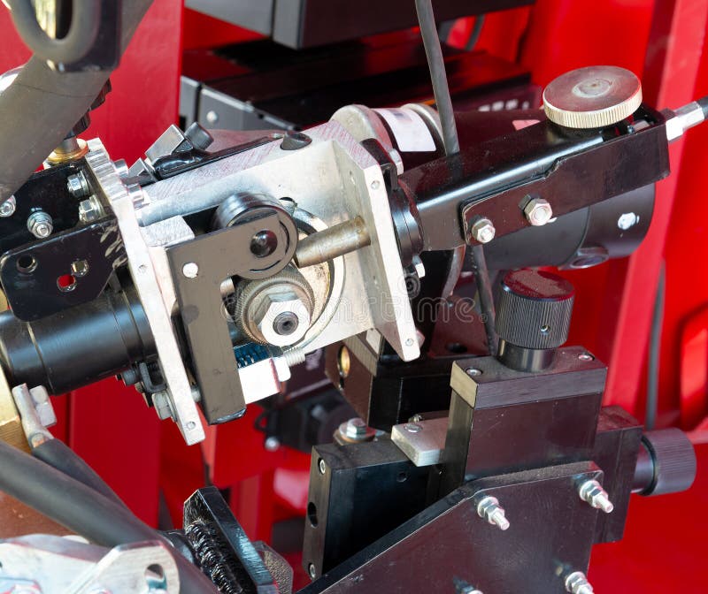 High Precision Production Machine Closeup. Industrial Cnc Spring Making ...