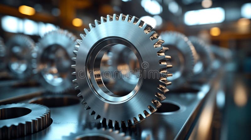 High-precision Steel Gears in Manufacturing Facility Showcasing ...