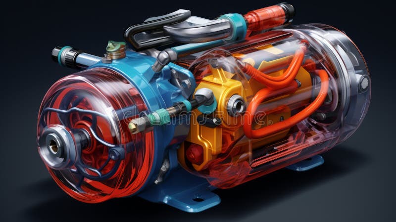 High Pressure Centrifugal Blue Pump Include Motor on Table. Neural ...