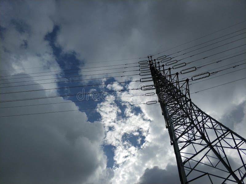 High Pressure Tower after Rain Stock Image - Image of beautiful, tower ...