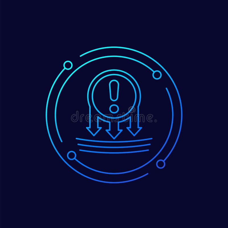 High Pressure Warning Icon, Linear Design Stock Vector - Illustration ...