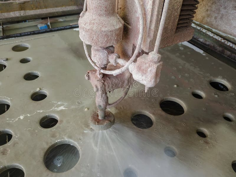High Pressure Water Jet CNC Cutting Machine Stock Photo - Image of ...