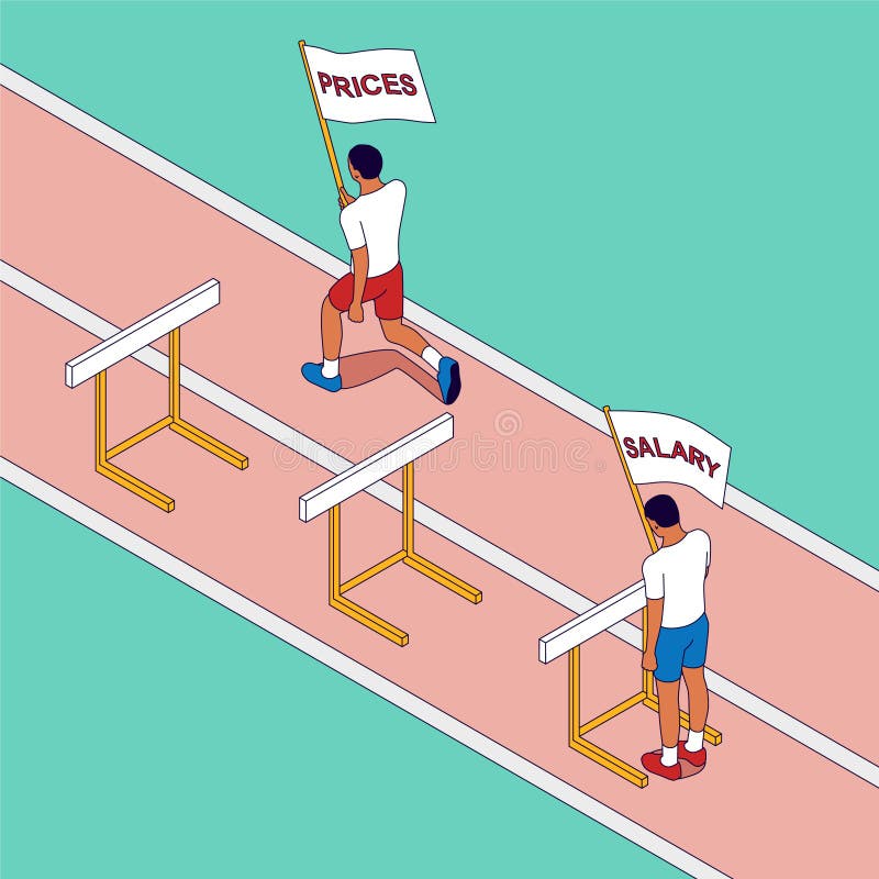 High Prices Versus Low Wages. Stock Vector - Illustration of fatigue ...