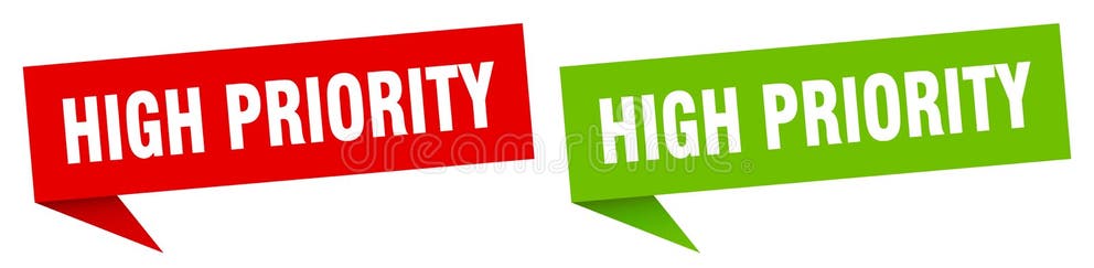 High Priority Banner. High Priority Speech Bubble Label Set Stock ...