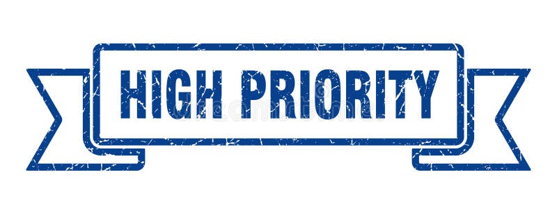 High priority ribbon. stock vector. Illustration of isolated - 189693364