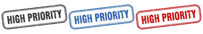 High Priority Square Isolated Sign Set. High Priority Stamp Stock ...