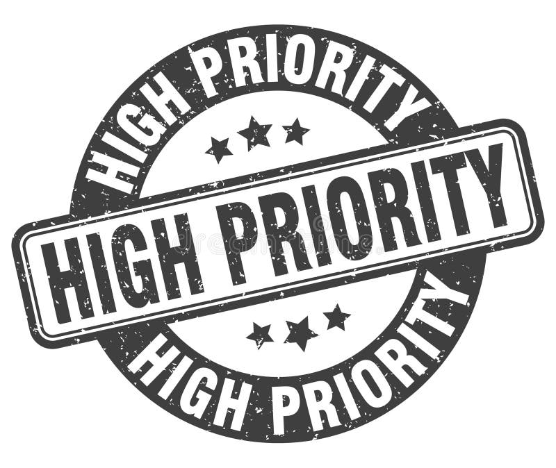 High Priority Stamp. High Priority Label. Round Grunge Sign Stock ...