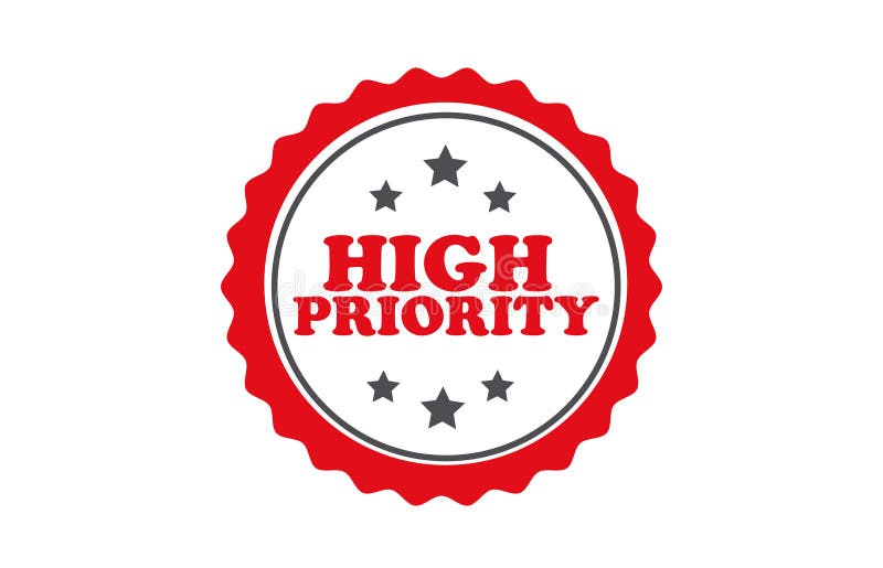 High Priority Stamp. Logo Design. Stock Vector - Illustration of banner ...