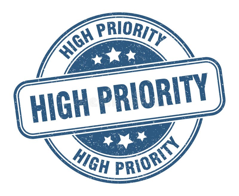 High Priority Stamp. High Priority Round Grunge Sign Stock Vector ...