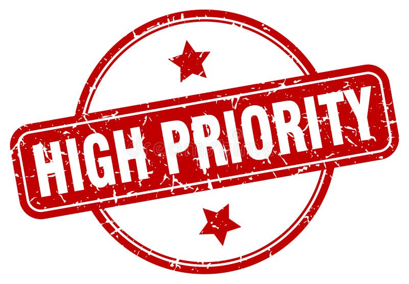 High Priority Stamp. High Priority Round Grunge Sign Stock Vector ...